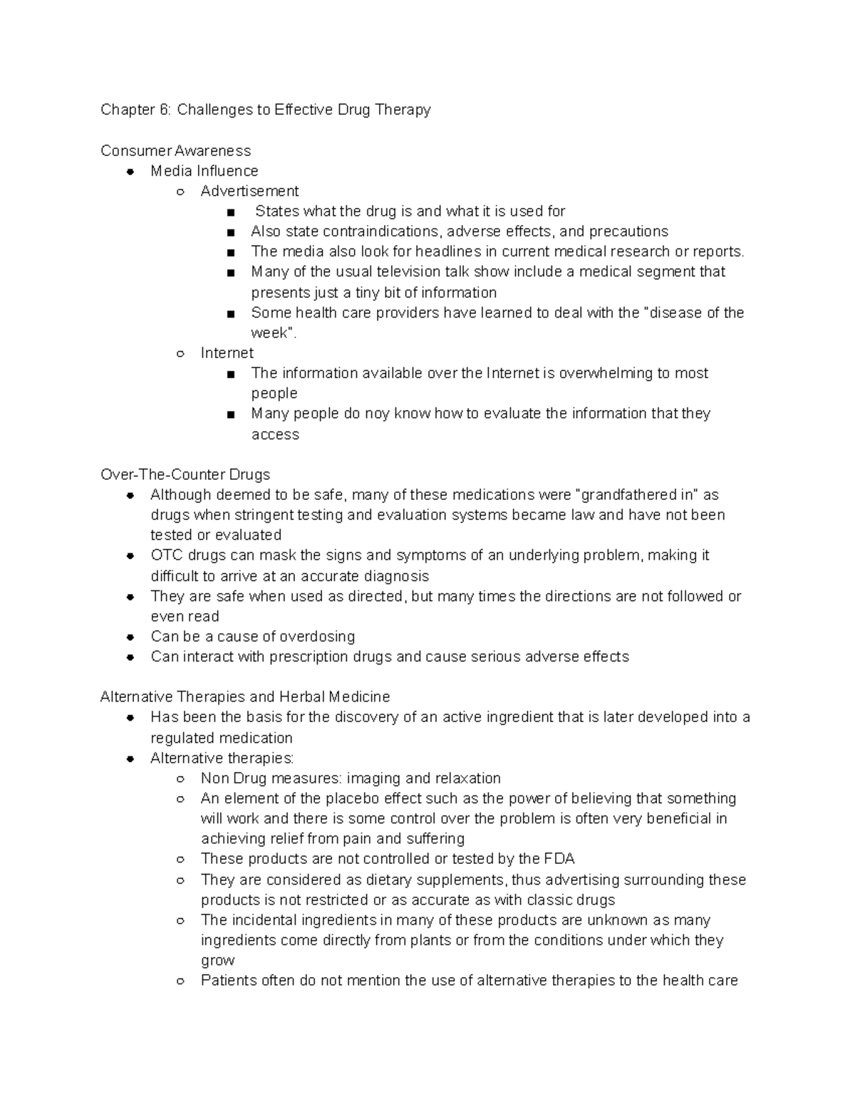 Chapter 6 Challenges to Effective Drug Therapy - Chapter 6: Challenges ...
