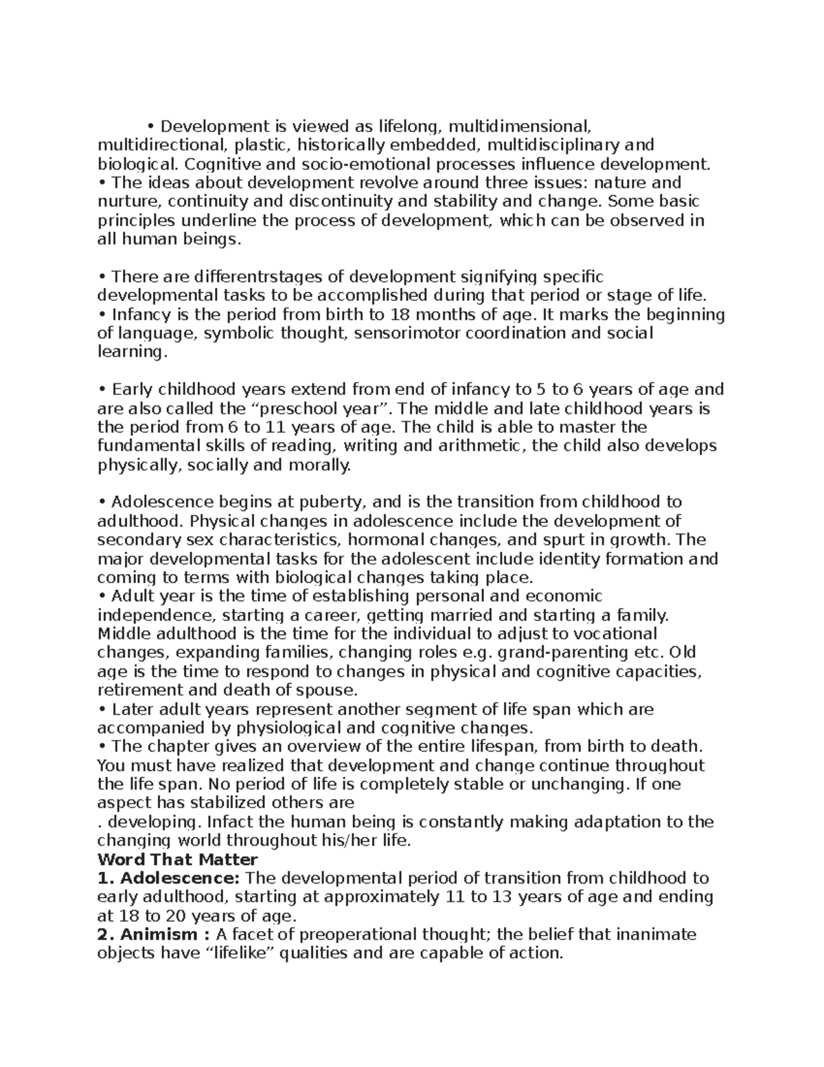 Pschy-Development - Development is viewed as lifelong, multidimensional ...