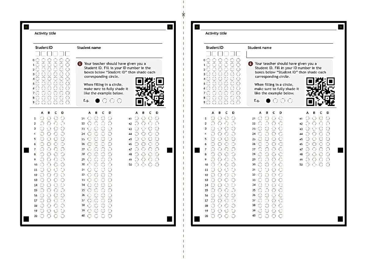 Offical 50 item Quizalize Bubble Sheet - Remedial Instruction - Studocu