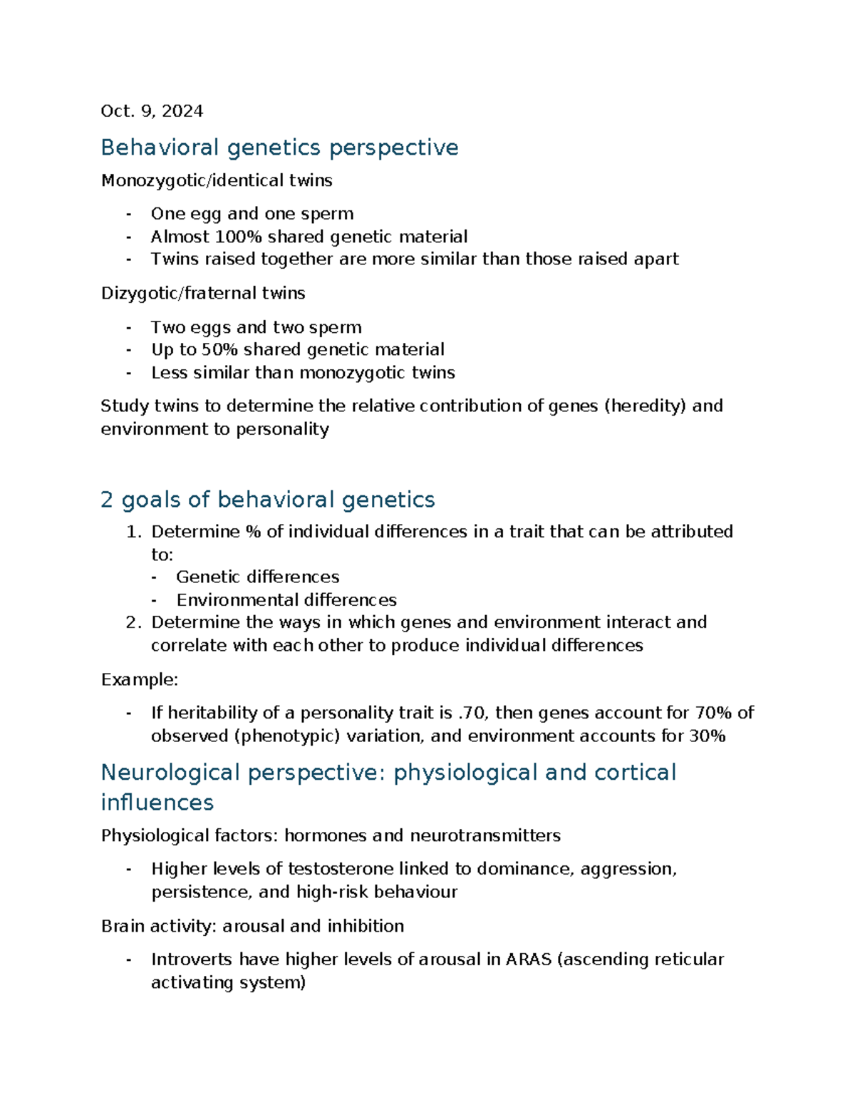 Document 5 - summary notes from class presentation - Oct. 9, 2024 ...