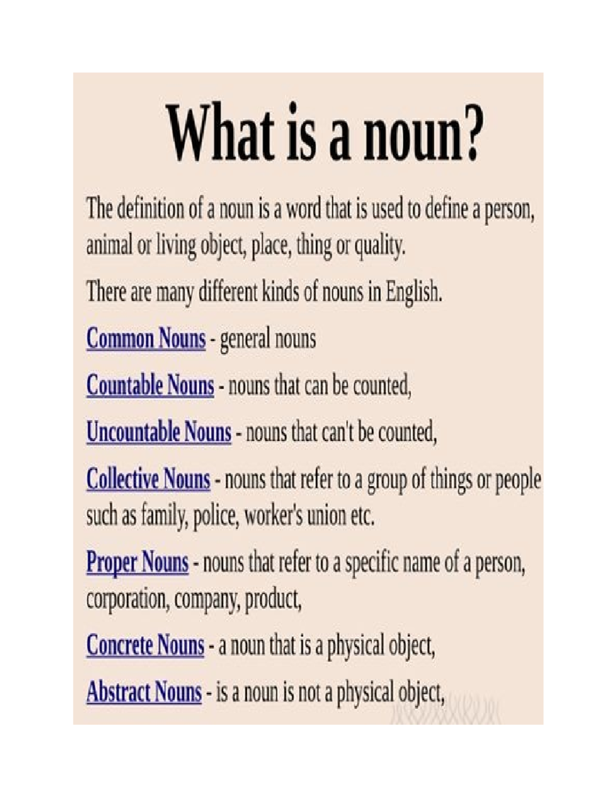 Noun - English Subjects - What is a noun? The definition of a noun is a ...