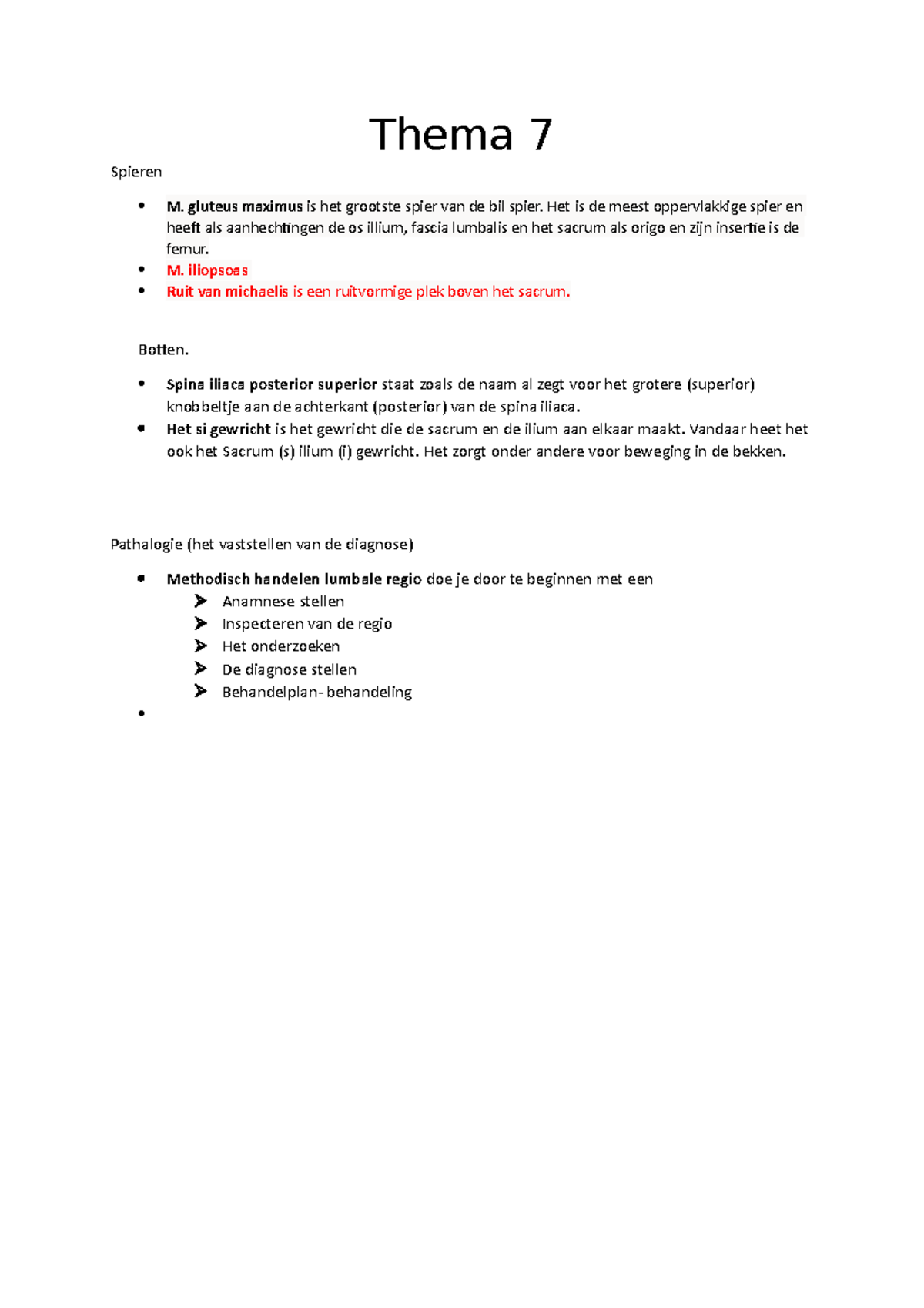 Sportmassage Thema 7 En 8 Samenvatting Thema 7 Spieren M Gluteus