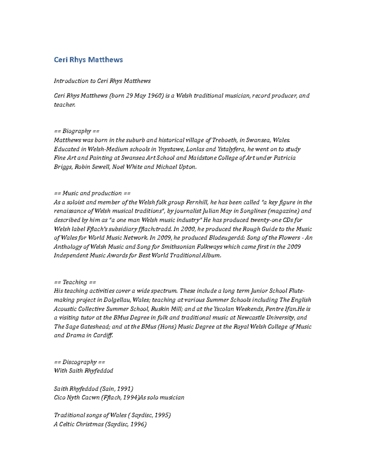 PSY167 Assignment Ceri Rhys Matthews - Ceri Rhys Matthews Introduction ...