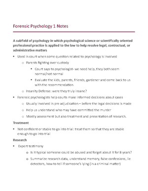3 Forensic Psychology Notes - Forensic Psychology Notes Chapter 10 ...