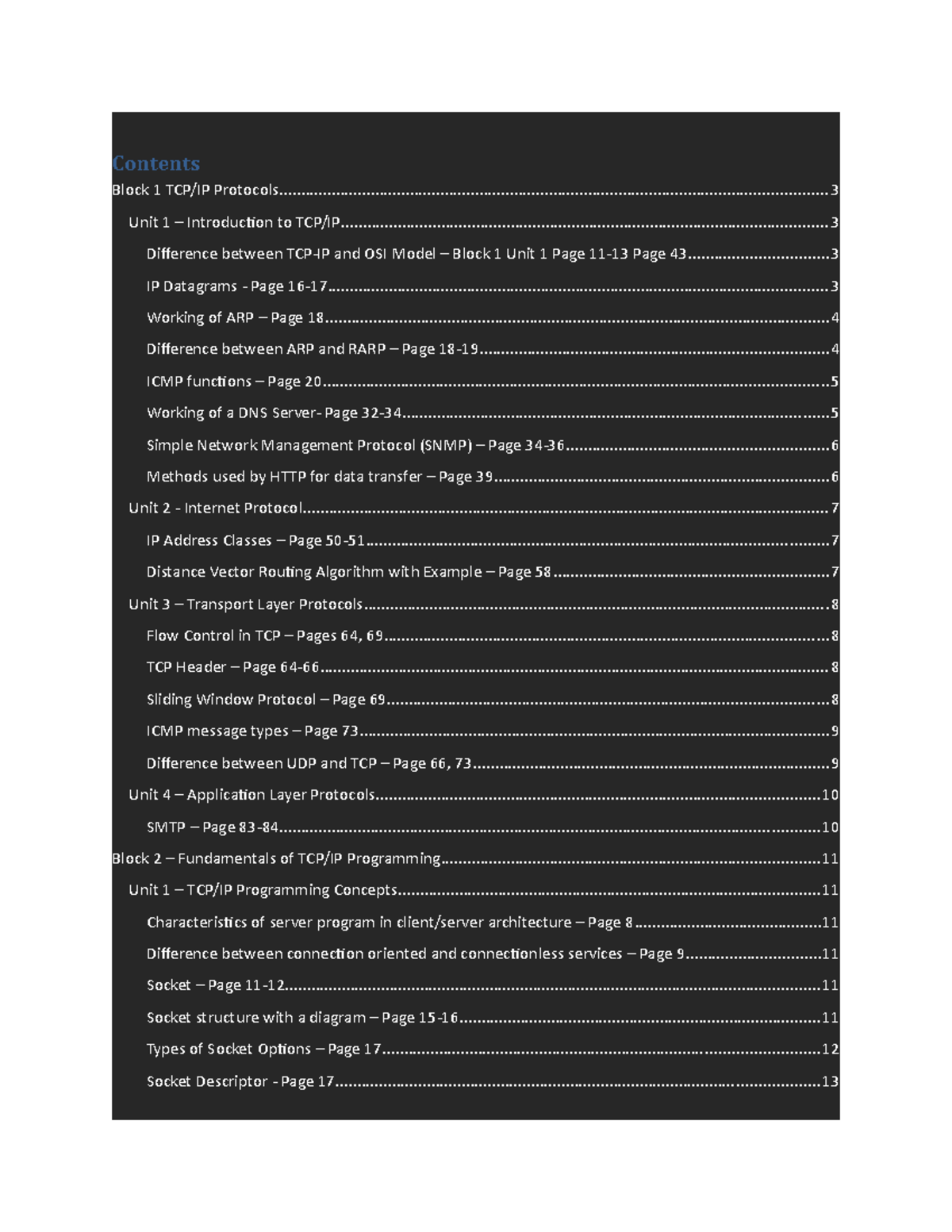 BCS 052 Network Programming Study Notes - Contents Block 1 TCP/IP - Studocu BCS 052 Network Programming Study Notes - Contents Block 1 TCP/IP - Studocu