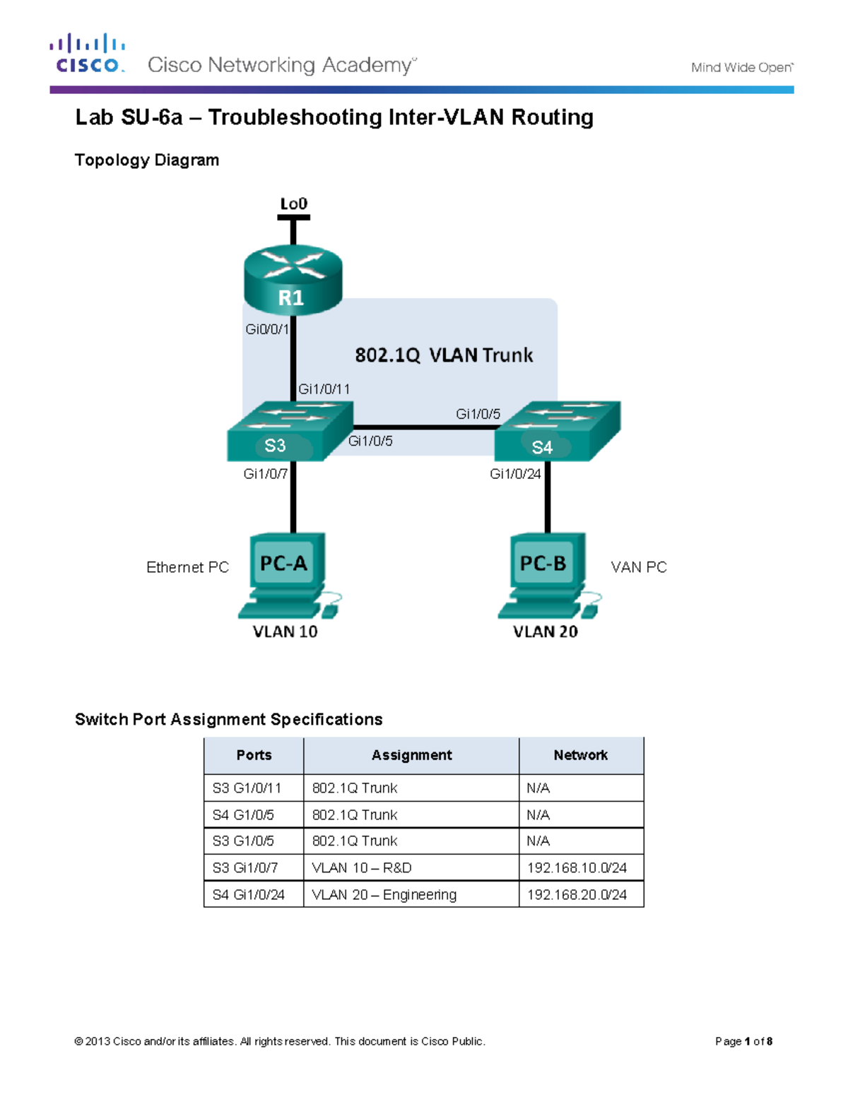 Lab SU-6a - week 6 - © 2013 Cisco and/or its affiliates. All rights ...