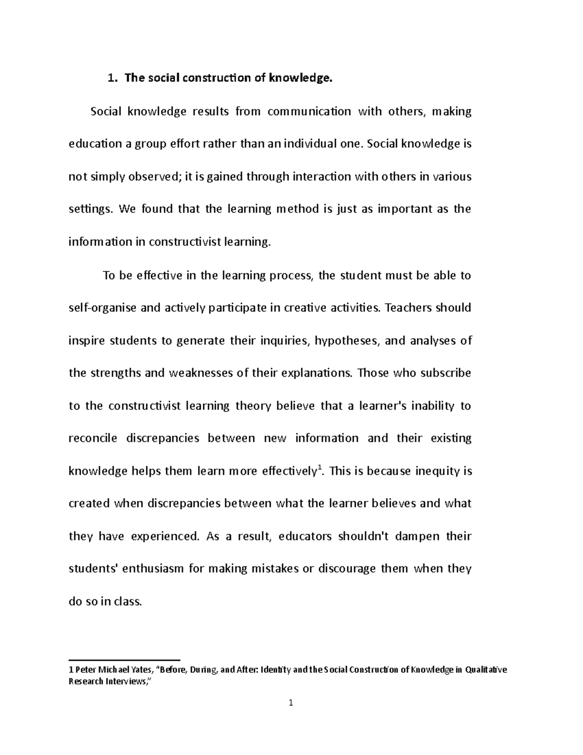 Influences on the curriculum - The social construction of knowledge ...