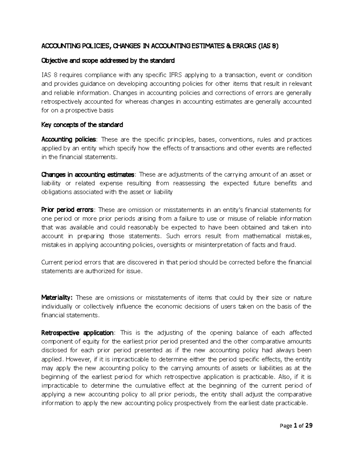 Topic 4 A Ccounting Policies paper 8 - ACCOUNTING POLICIES, CHANGES IN ...