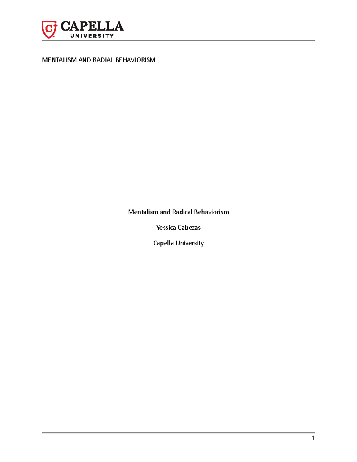 Cf mentalism template - MENTALISM AND RADIAL BEHAVIORISM Mentalism and ...