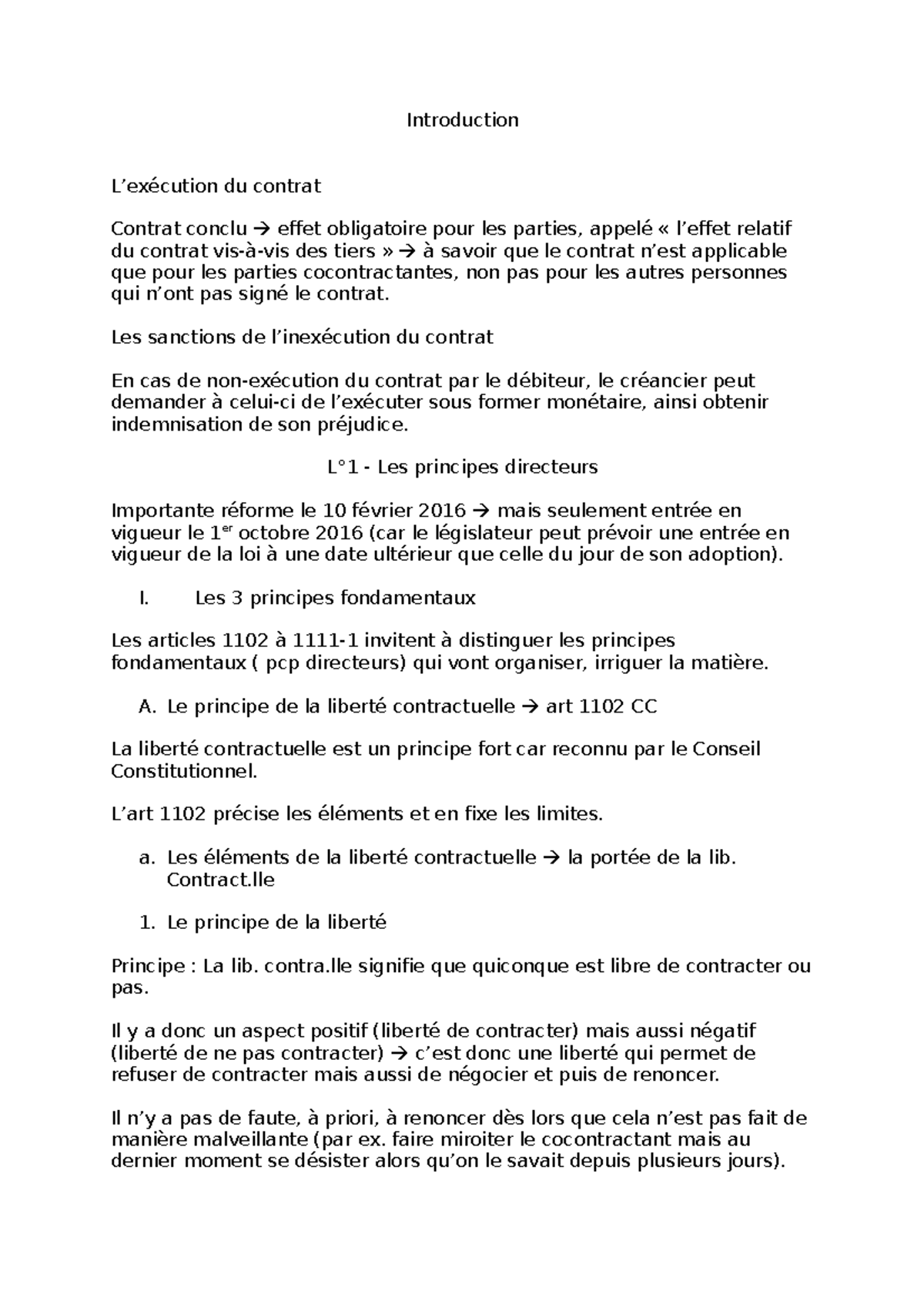 L°1 - les principes directeurs (refait) - Introduction L’exécution du ...