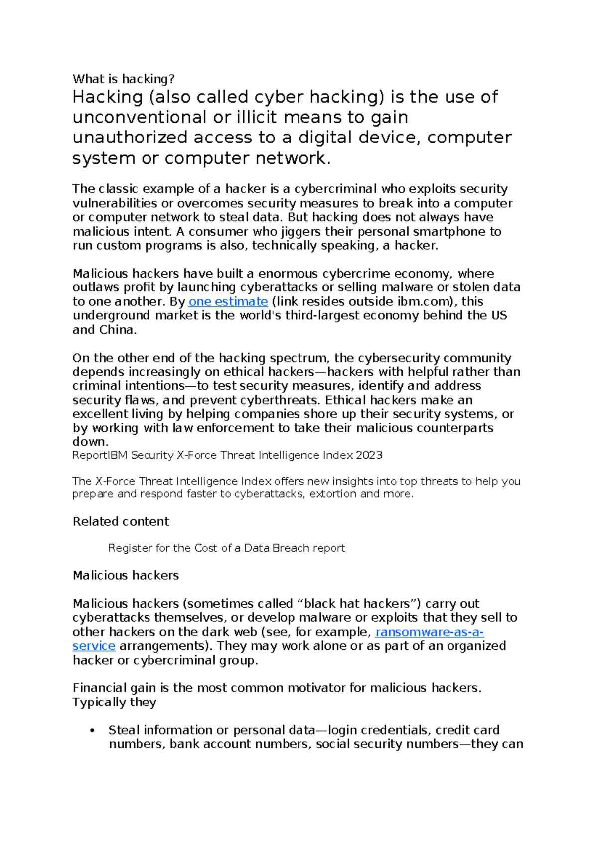 Hacking - ADV AIS - What is hacking? Hacking (also called cyber hacking ...