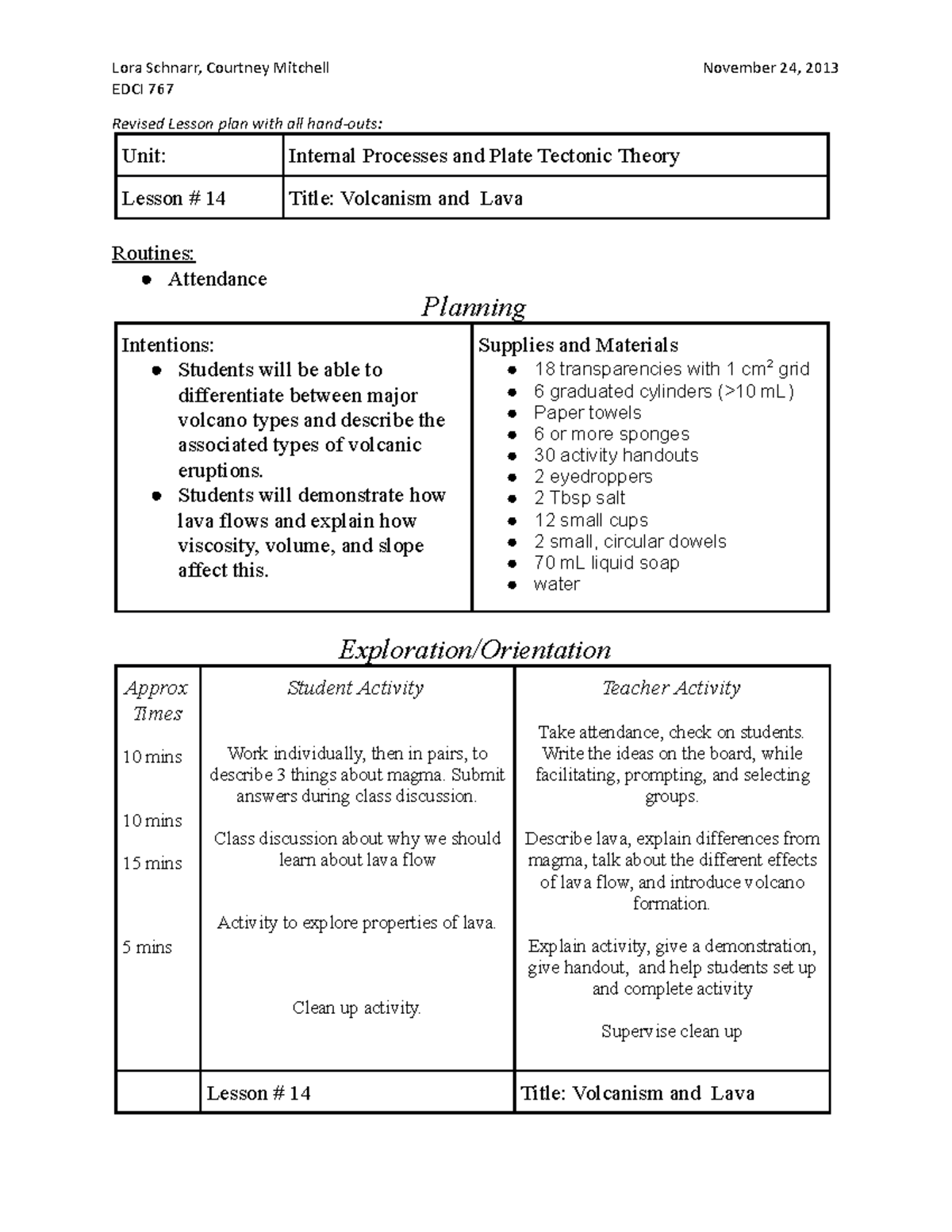 Volcanoes - Sample "hard to teach" lesson - EDCI 767 Revised Lesson ...