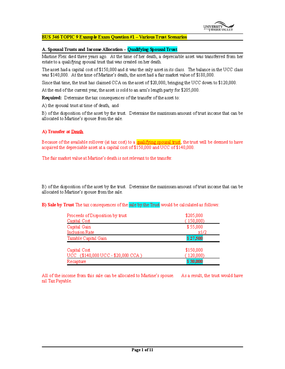 BUS 346 Topic 9 Example Exam Questions #1 - #5 - Answers - BUS 346 ...