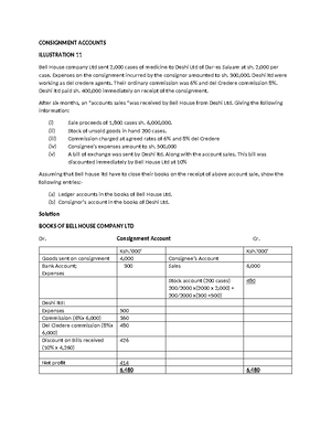 Accounting FOR Consignments - CONSIGNMENT ACCOUNTS Sometimes, the ...