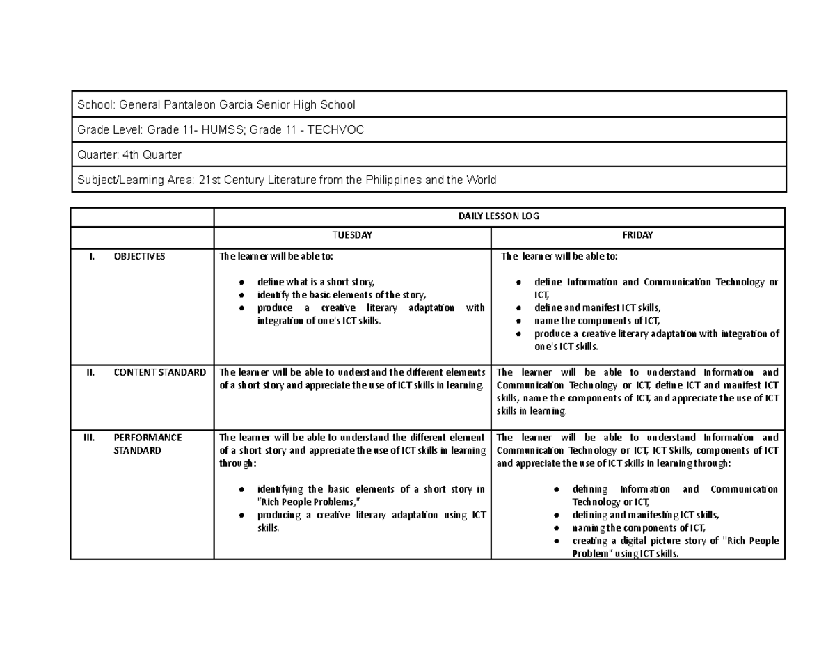 DLL Template.docx - Google Docs - School: General Pantaleon Garcia ...