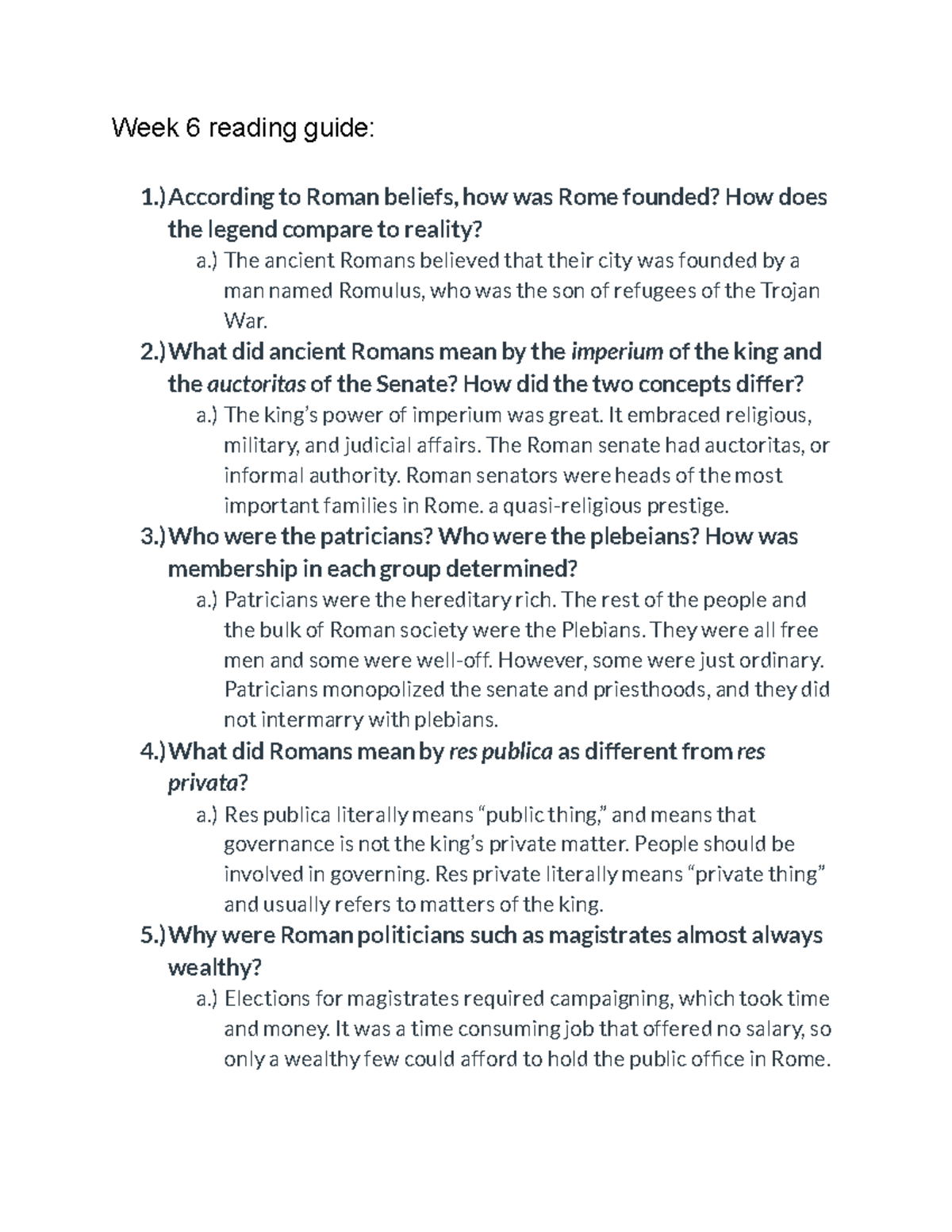 week 6 reading guide- Western Civilization - Week 6 reading guide: 1 ...