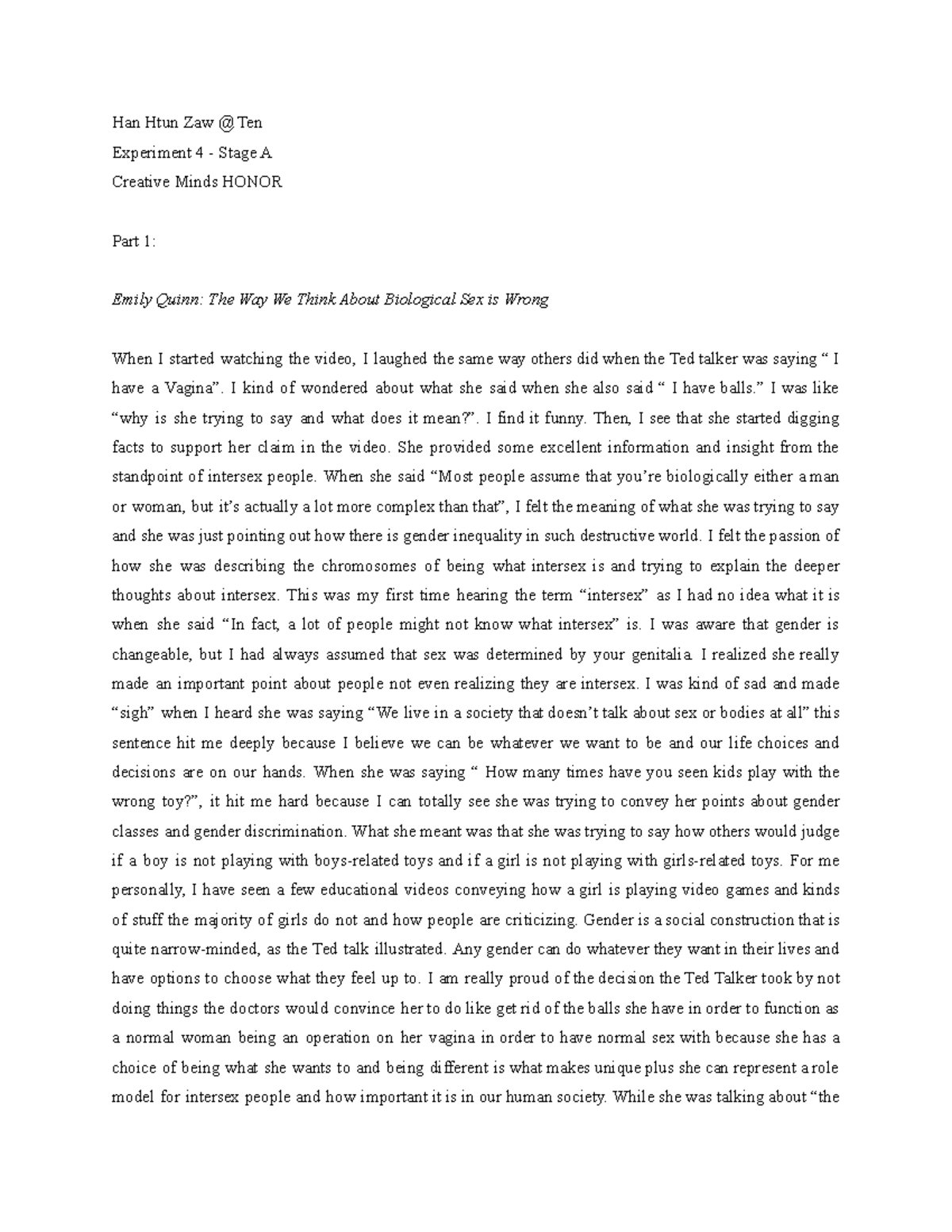 Experiment 4 Stage A - Han Htun Zaw @ Ten Experiment 4 - Stage A ...