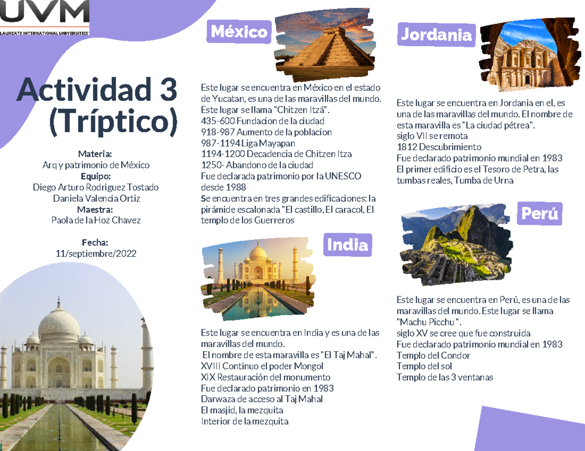 A3 DART - actividad 3 - Actividad 3 (Tríptico) Este lugar se encuentra ...