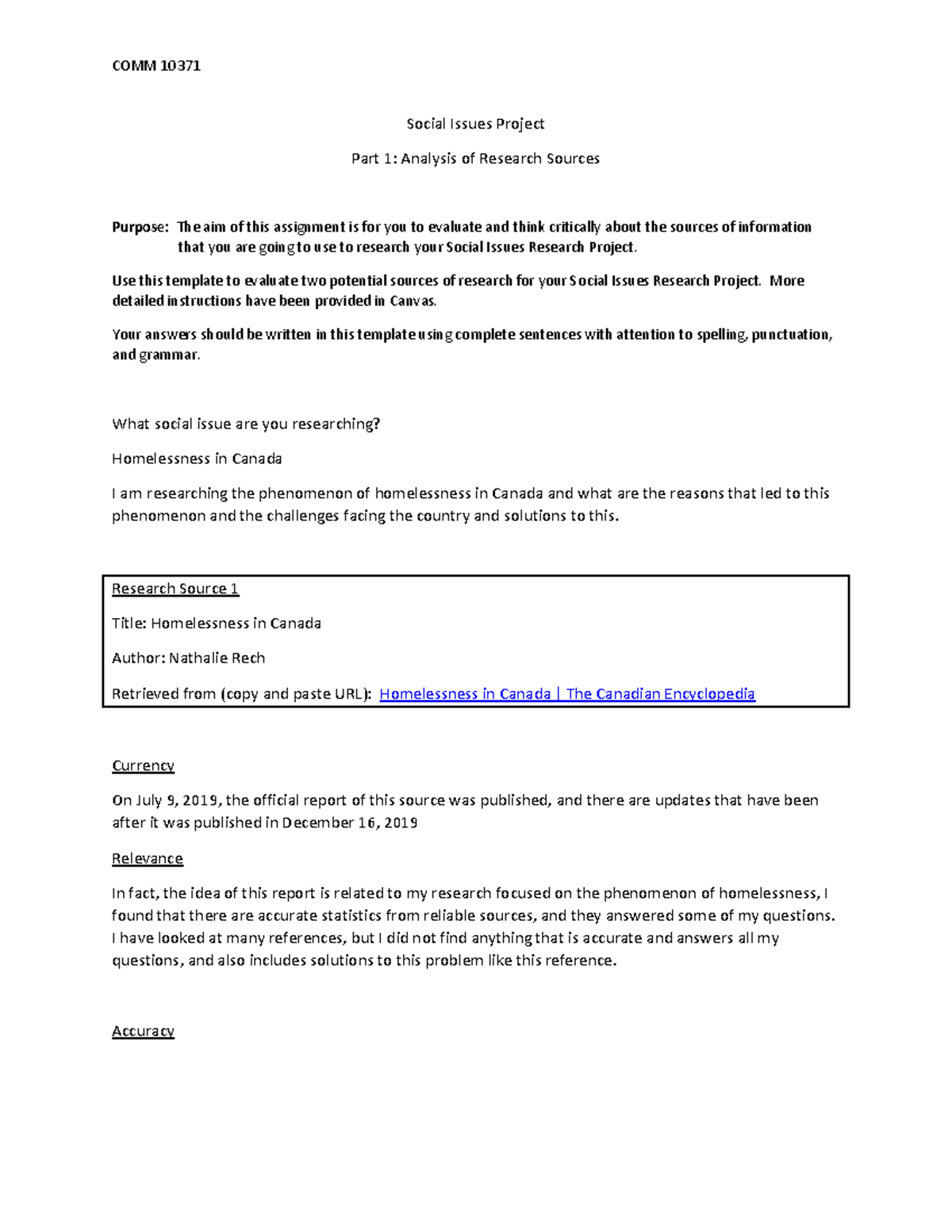 Social issue - COMM 10371 Social Issues Project Part 1: Analysis of ...