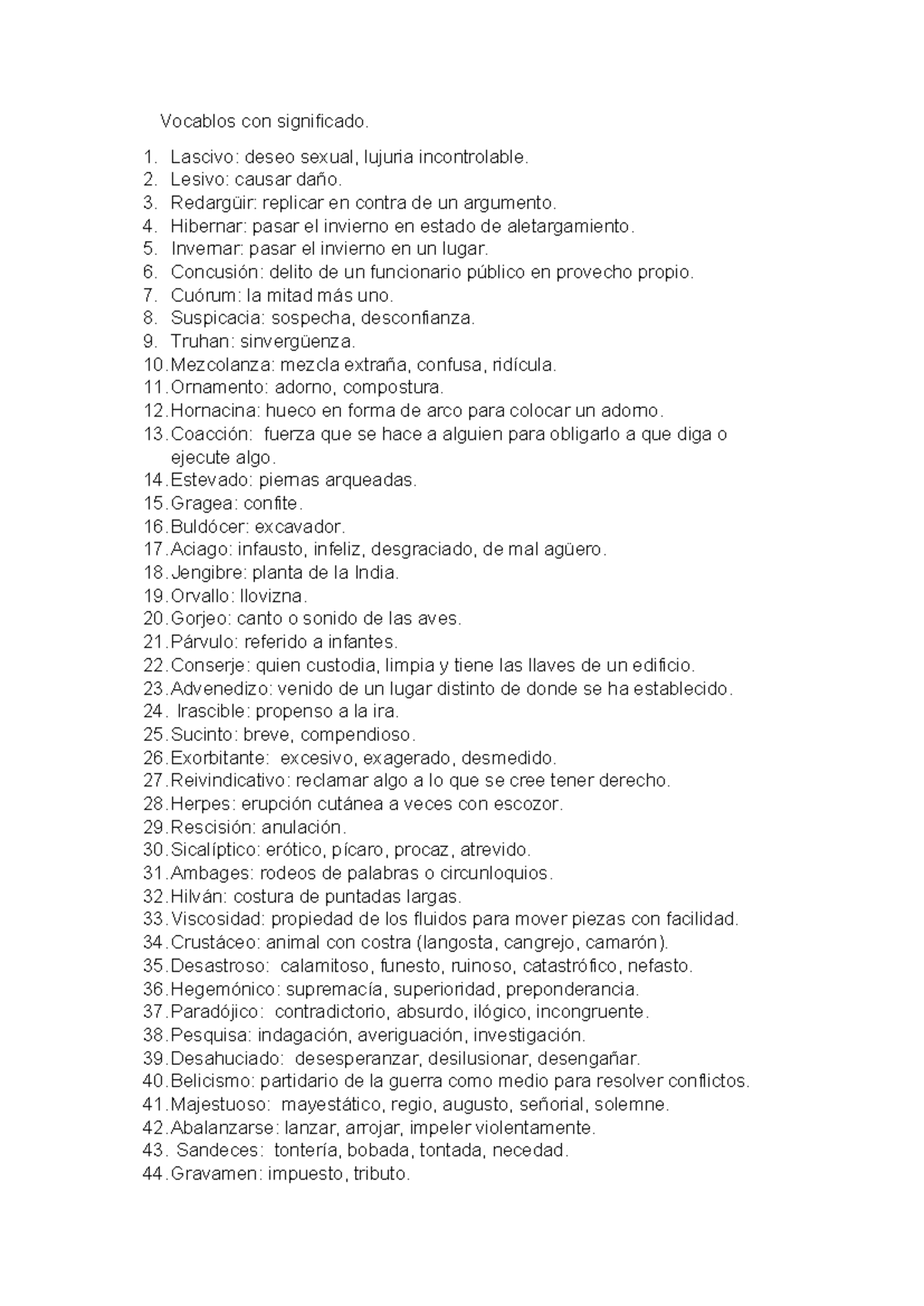 Vocablos con significado - Lascivo: deseo sexual, lujuria incontrolable ...