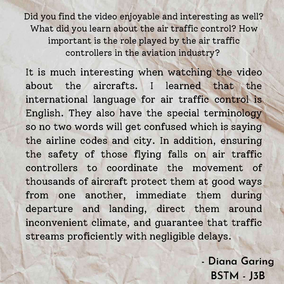 1.3.3 Garing Airline J3B - Did you find the video enjoyable and ...