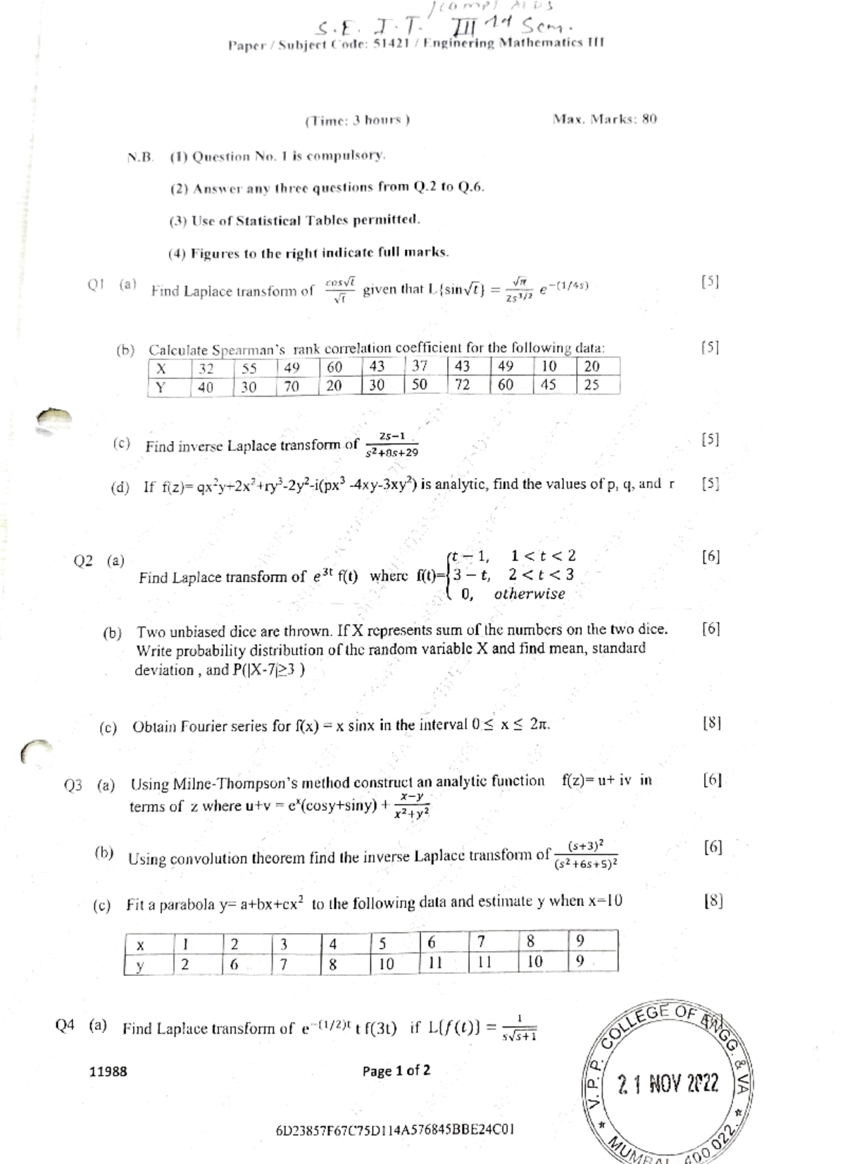 Em Iii Qp Nov 22 Computer Engineering Studocu