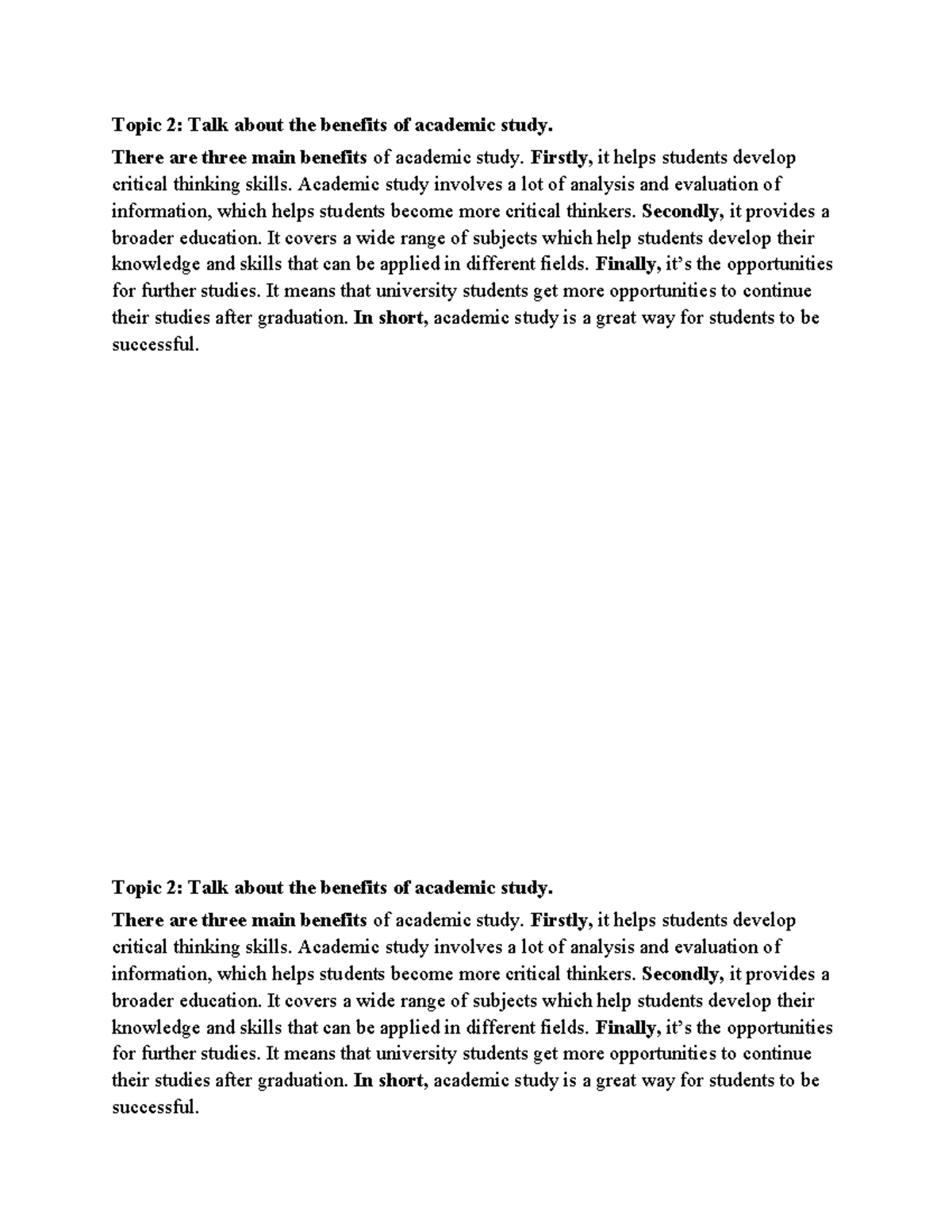 Topic unit 7 - ENGLISH 11 - Topic 2: Talk about the benefits of ...