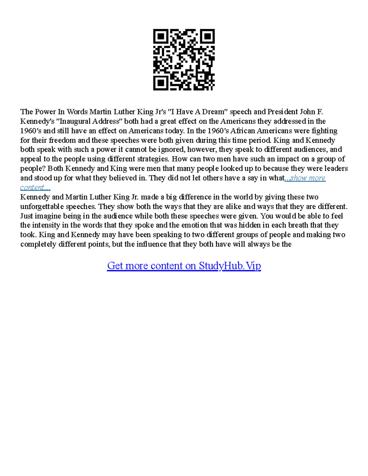 Martin Luther King I Have A Dream Essay - The Power In Words Martin ...