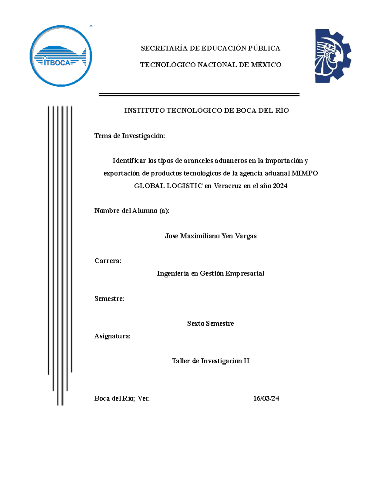 Trabajo de Investigaci-n.doc - SECRETARÍA DE EDUCACIÓN PÚBLICA TECNOLÓGICO NACIONAL DE MÉXICO ...