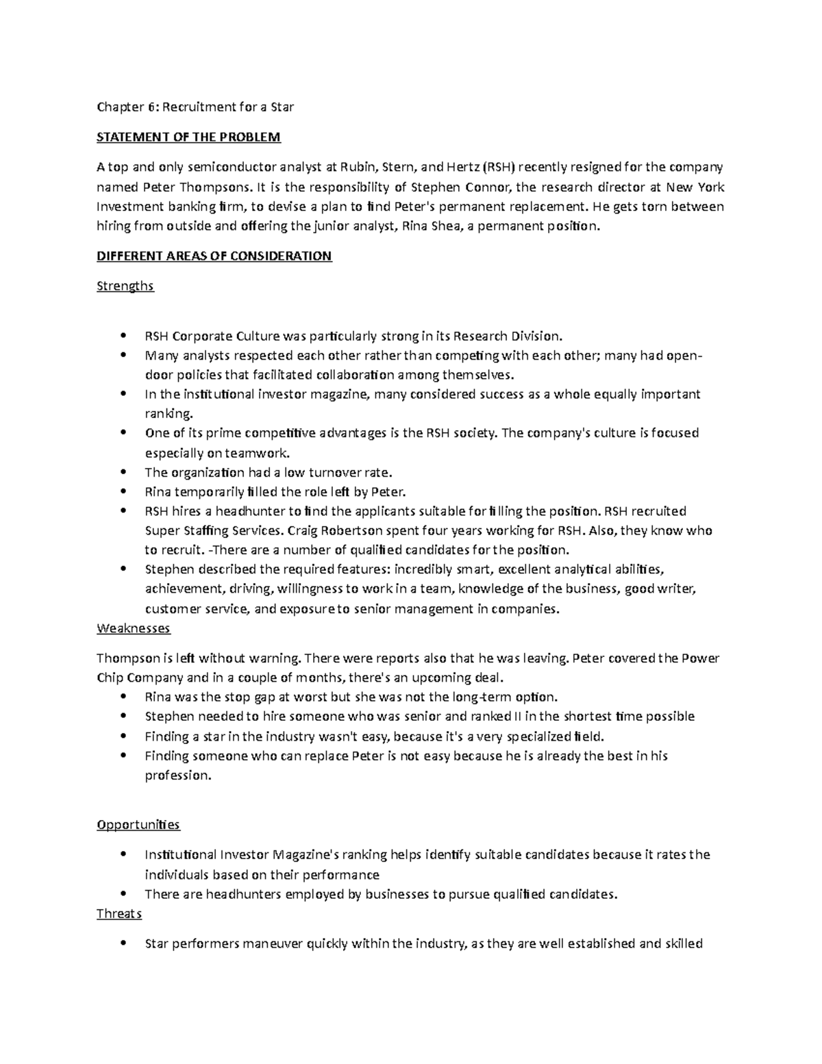 Recruitment of a Star - Chapter 6: Recruitment for a Star STATEMENT OF ...