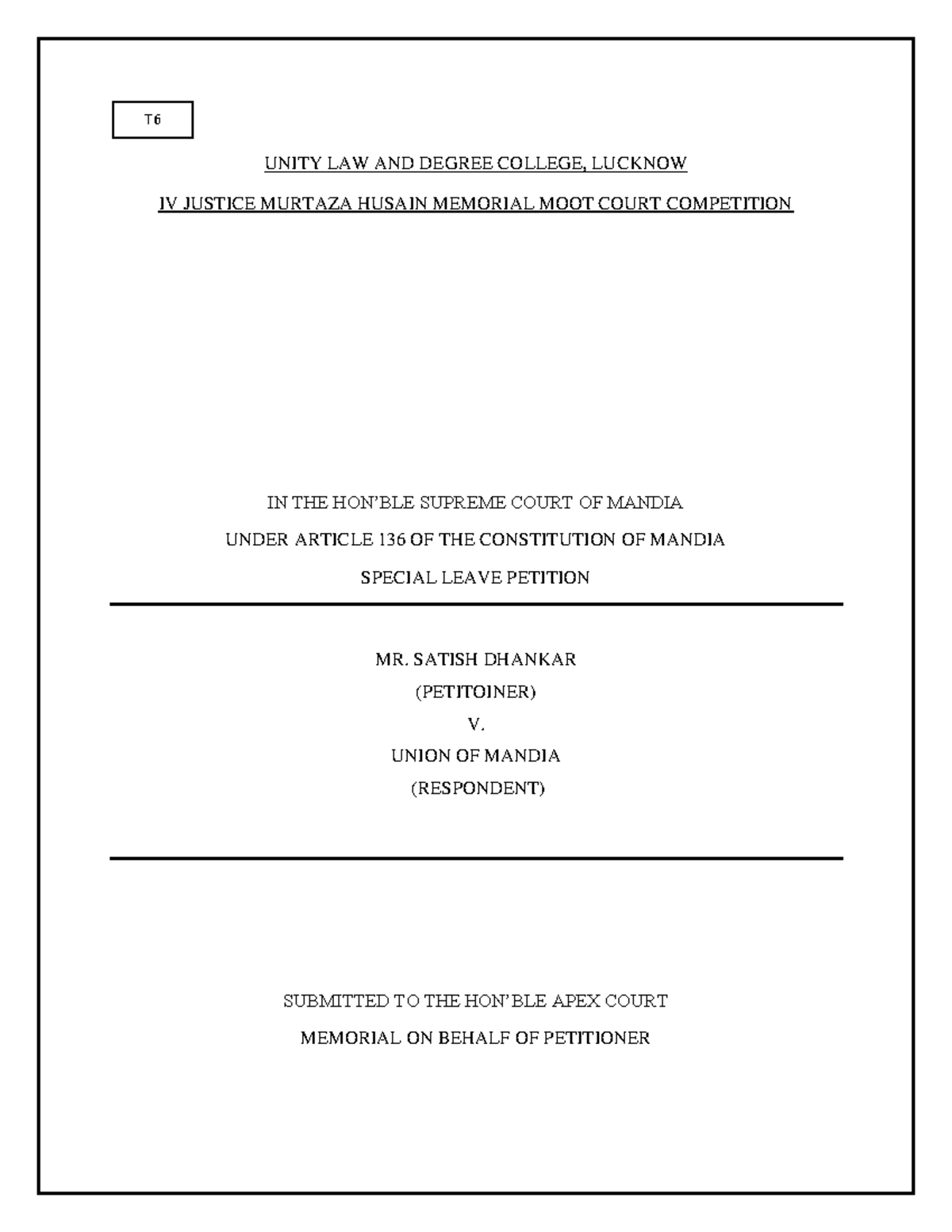 Winner-A-1 - UNITY LAW AND DEGREE COLLEGE, LUCKNOW IV JUSTICE MURTAZA ...