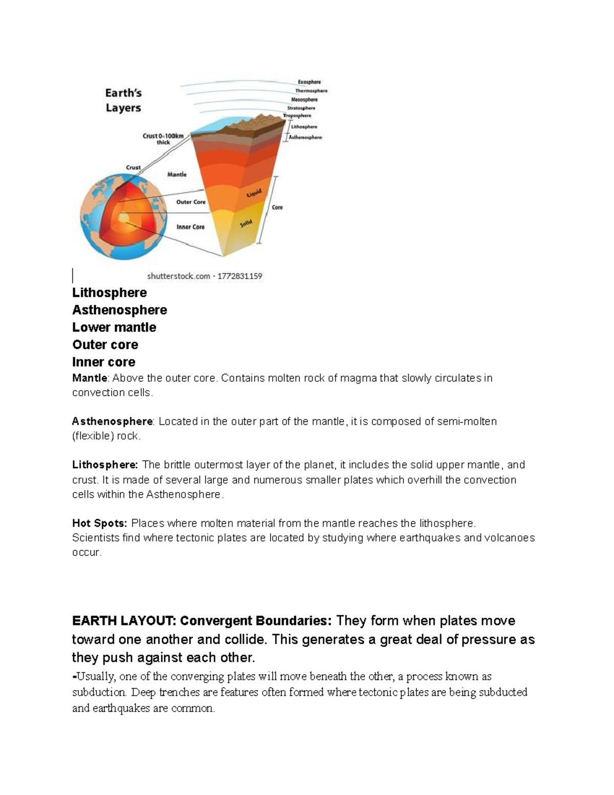 Unit 4 Review (soil, layers, plates) - Lithosphere Asthenosphere Lower ...