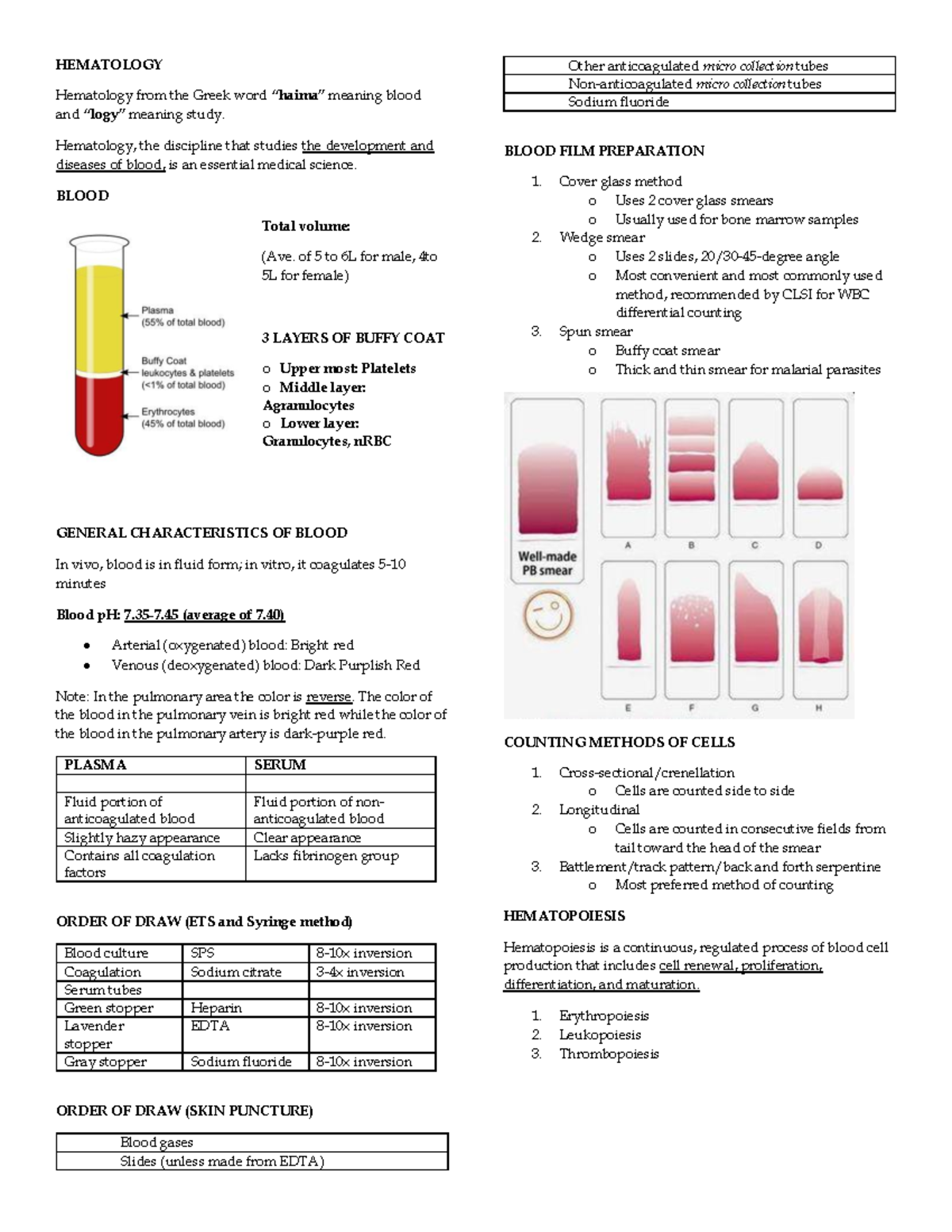 Hematology-L1 2 - N/A - HEMATOLOGY Hematology from the Greek word ...