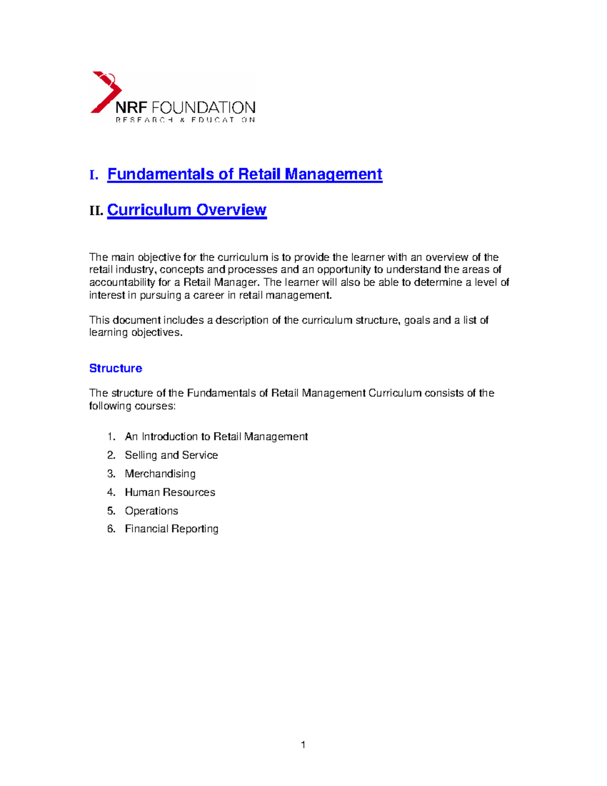 Fundamentals of Retail Management - I. Fundamentals of Retail ...