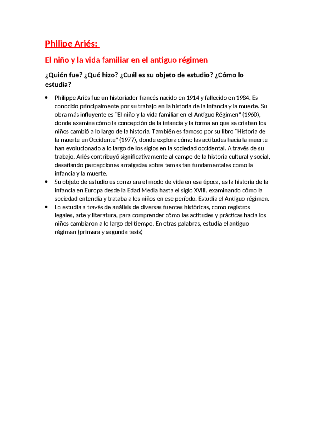 Info desarrollo - informacion de PHILIPPE ARIES - Philipe Ariés: El ...