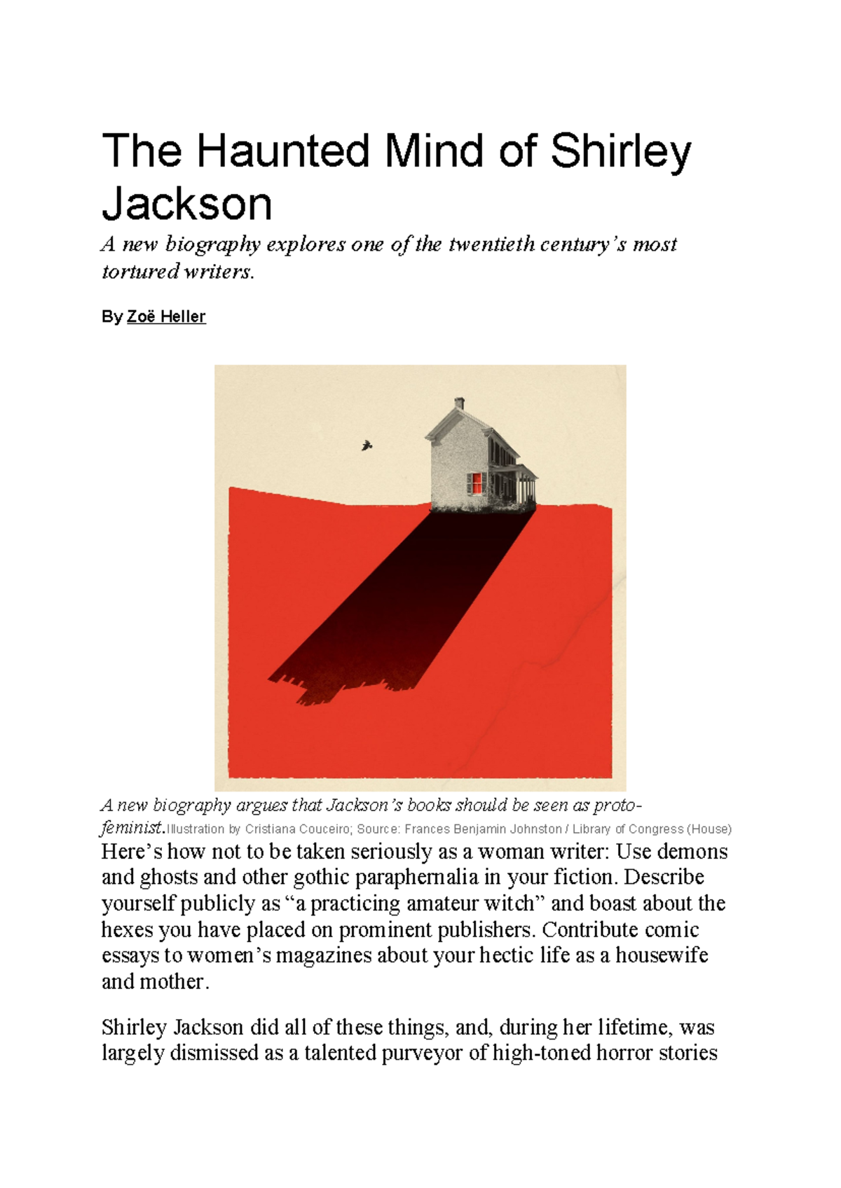 The Haunted Mind of Shirley Jackson article orientation - The Haunted ...