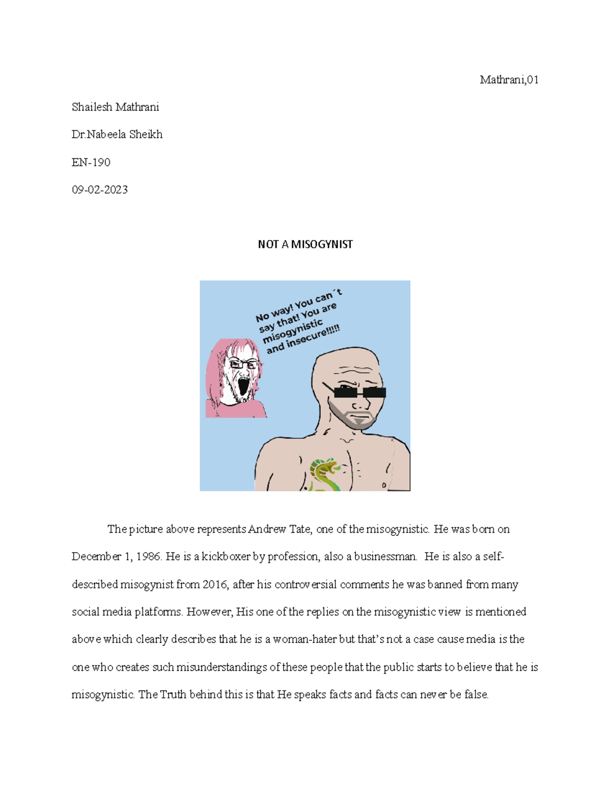 Media analysis-rough draft - Mathrani, Shailesh Mathrani Dr Sheikh EN ...