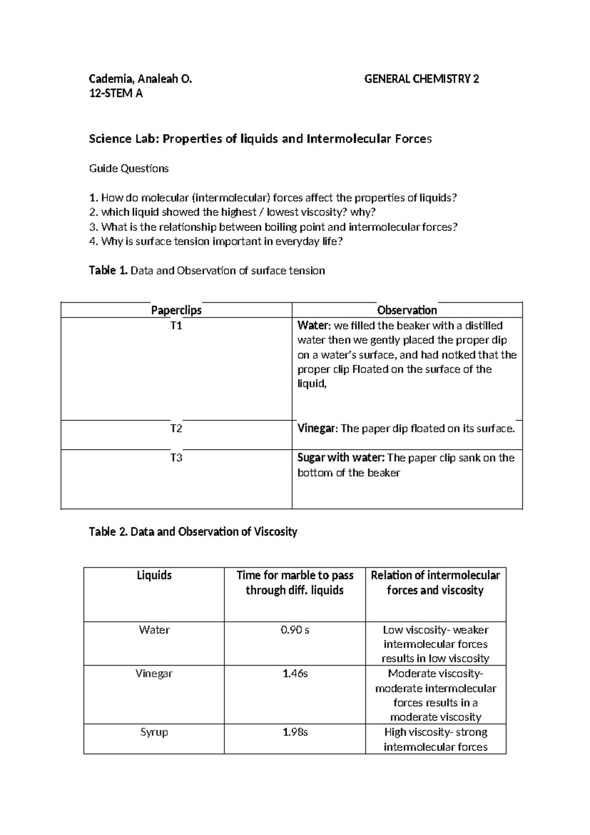 Cademia, Analeah - 12 STEM A - Cademia, Analeah O. GENERAL CHEMISTRY 2 ...