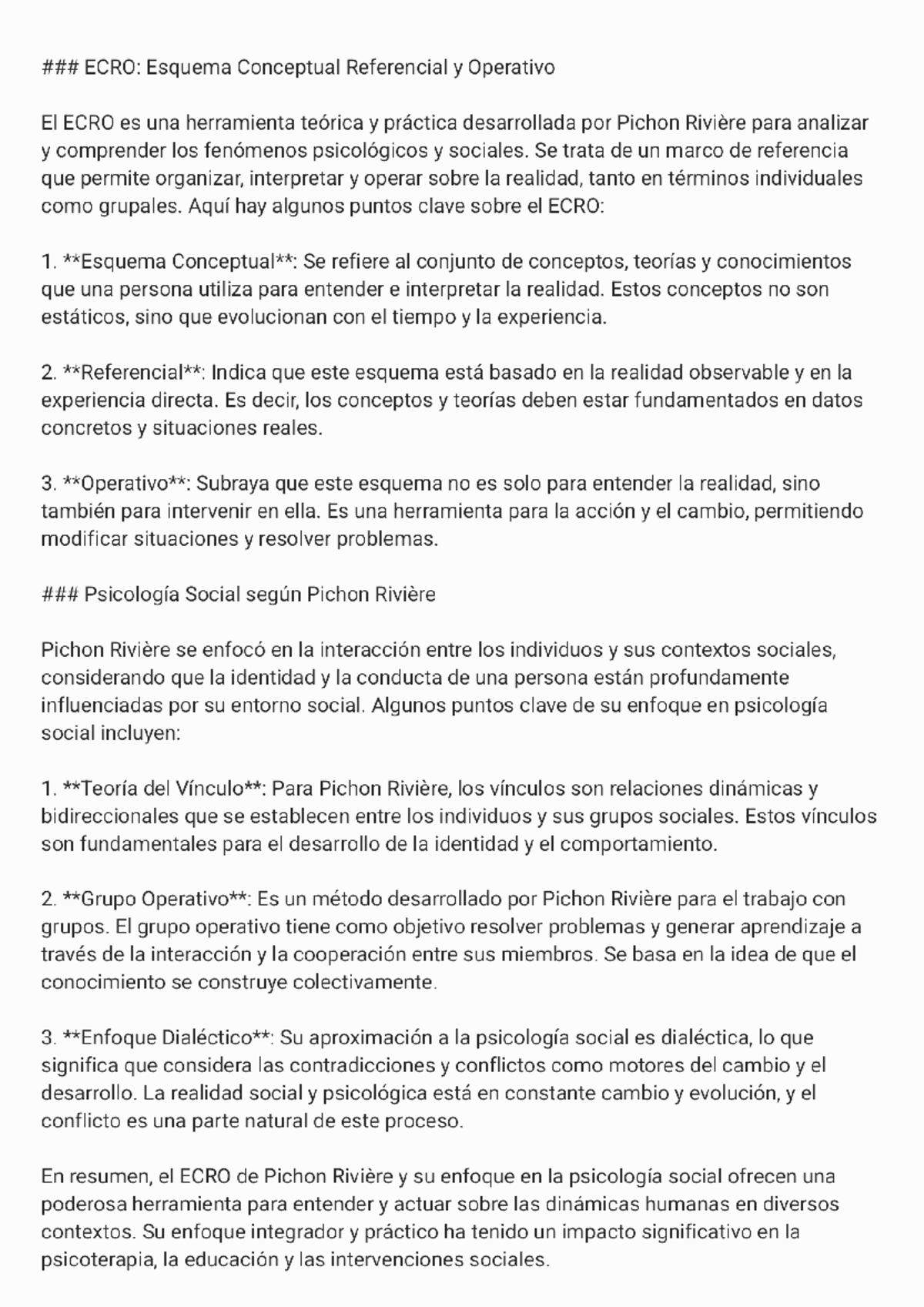 Ecro pichoniano - ECRO: Esquema Conceptual Referencial y Operativo El ...