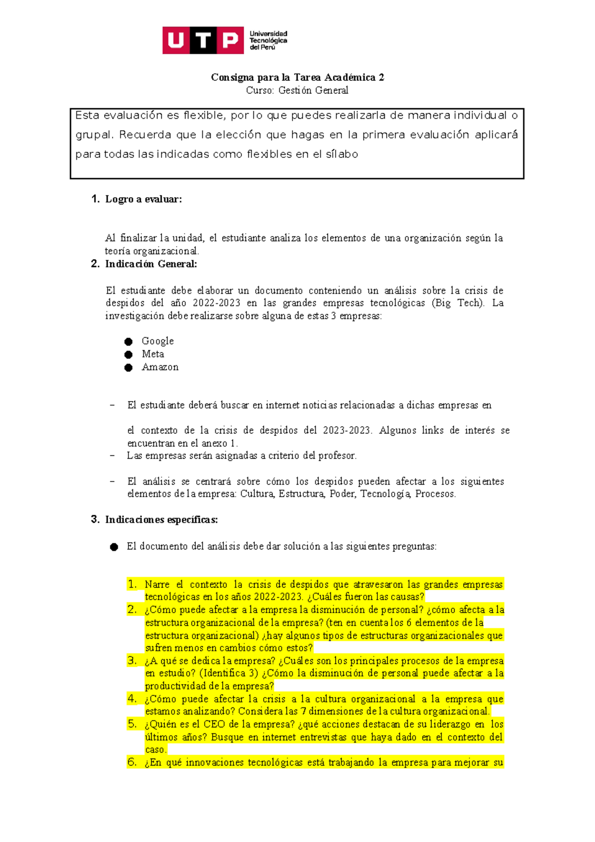 🔴 (AC-S08) Semana 08 - Tarea Academica - Gestion General - Consigna ...