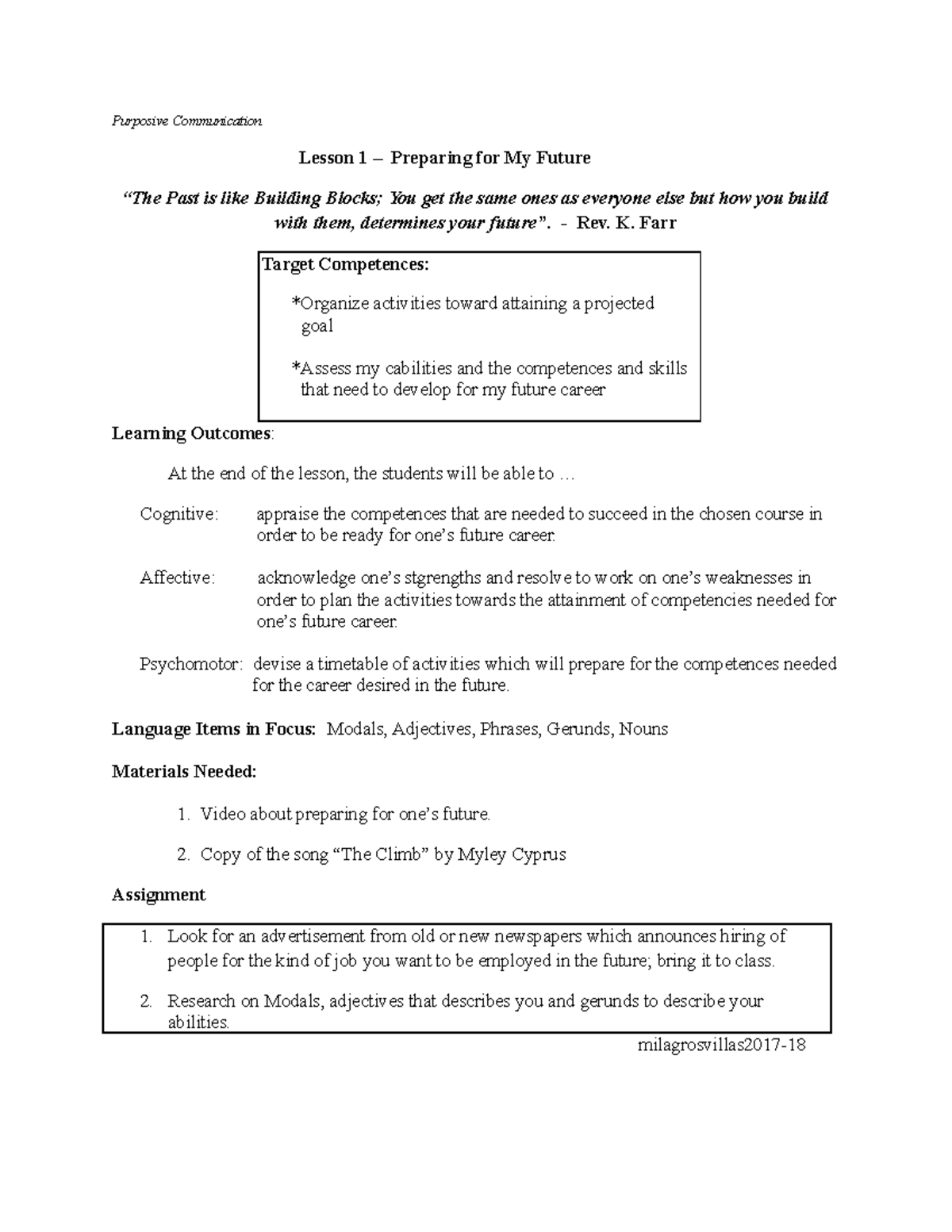 Purposive-Communication - Purposive Communication Lesson 1 – Preparing ...