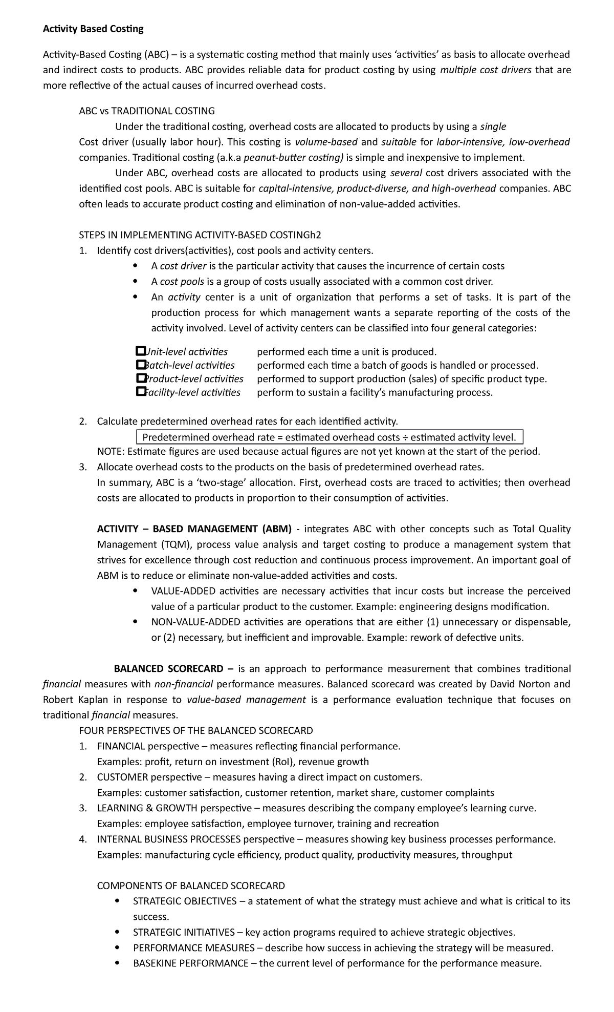 ABC-Costing-B - Cost accounting - Activity Based Costing Activity-Based ...