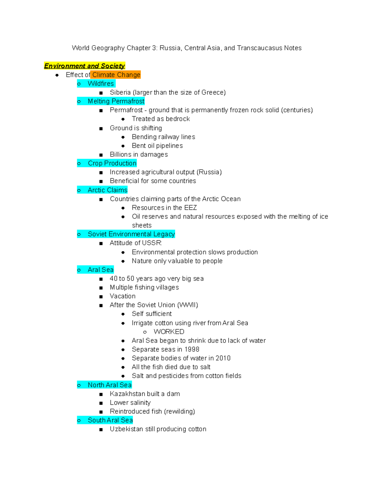 (Russia.etc.)World Geography Chapter 3 Russia, Central Asia, and ...