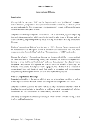 [Solved] a Explain the two As of Computational Thinking 2 mks b Draw a - computational thinking ...