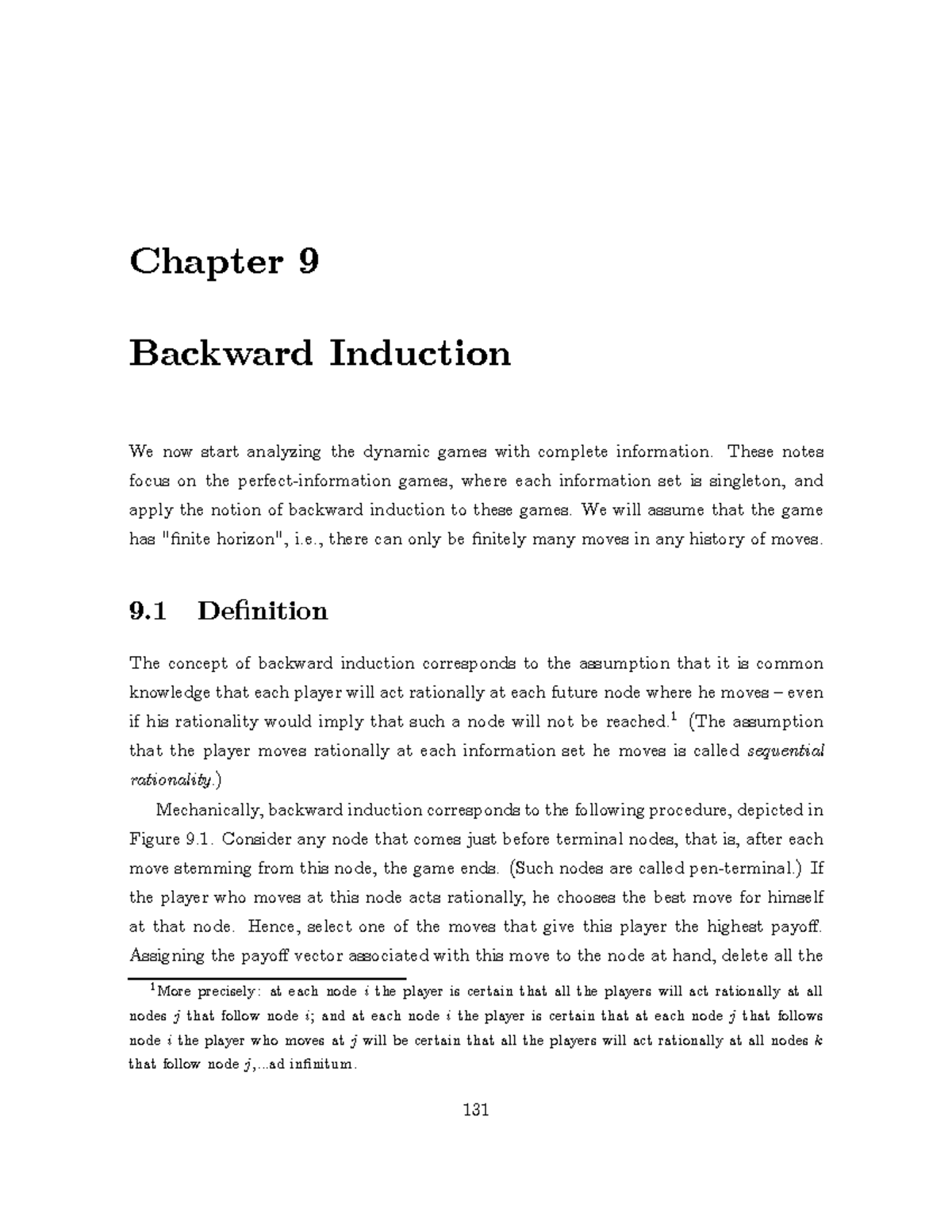 Backward induction explain and more - Chapter 9 Backward Induction We ...