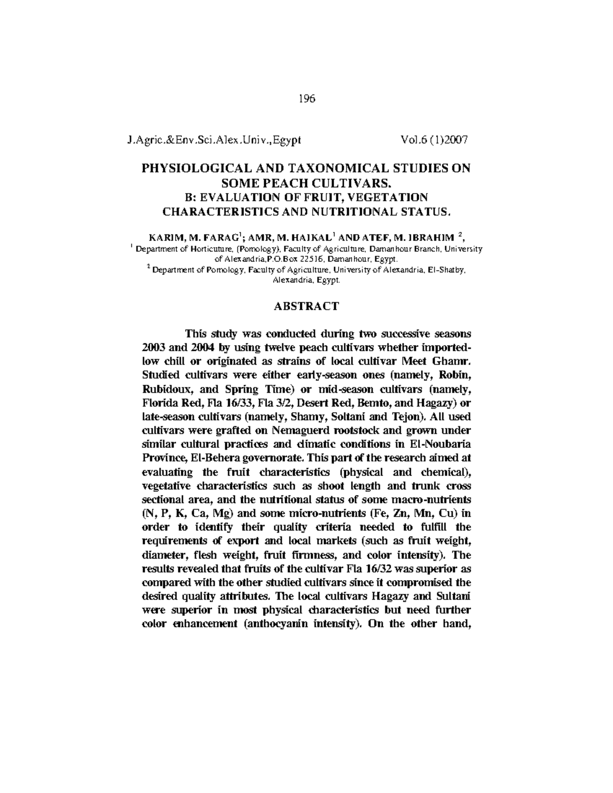 Physiological and taxonomical studies on some peach cultivars - J.&Env ...