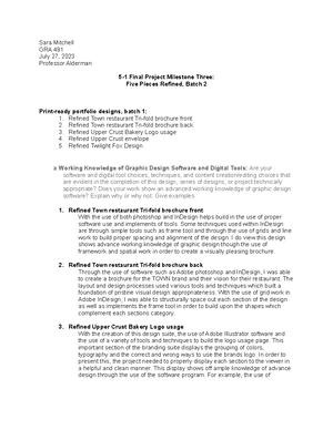 Potential Graphic Design Process - Sara Mitchell GRA 491 June 29, 2023 ...
