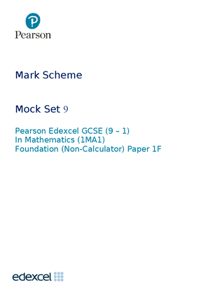 0s2 8MA0-22 Mechanics - Mock set 2 mark scheme (pdf) - Mark Scheme Mock Set 2 Pearson Edexcel ...