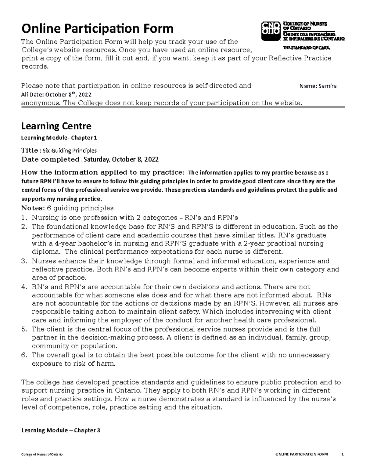 CNO Participation Form - Online Participation Form The Online ...