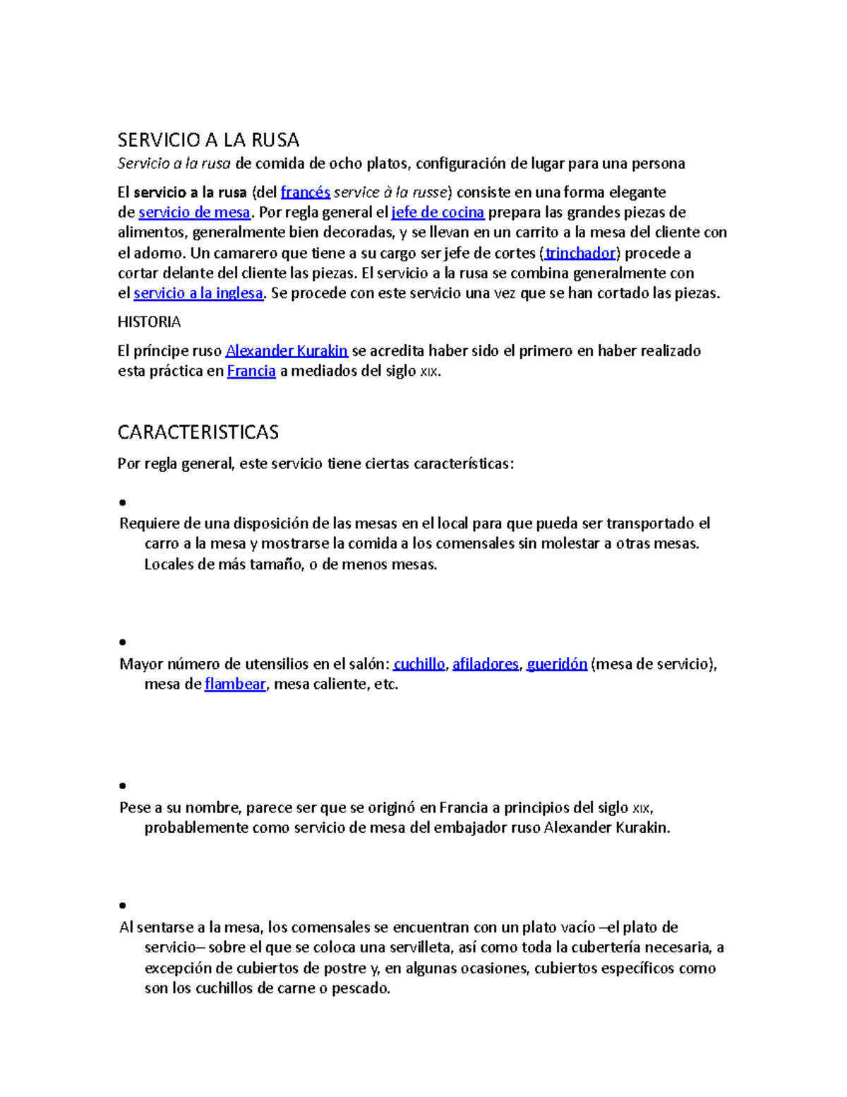 Servicio A LA RUSA - vlyvyh - SERVICIO A LA RUSA Servicio a la rusa de ...